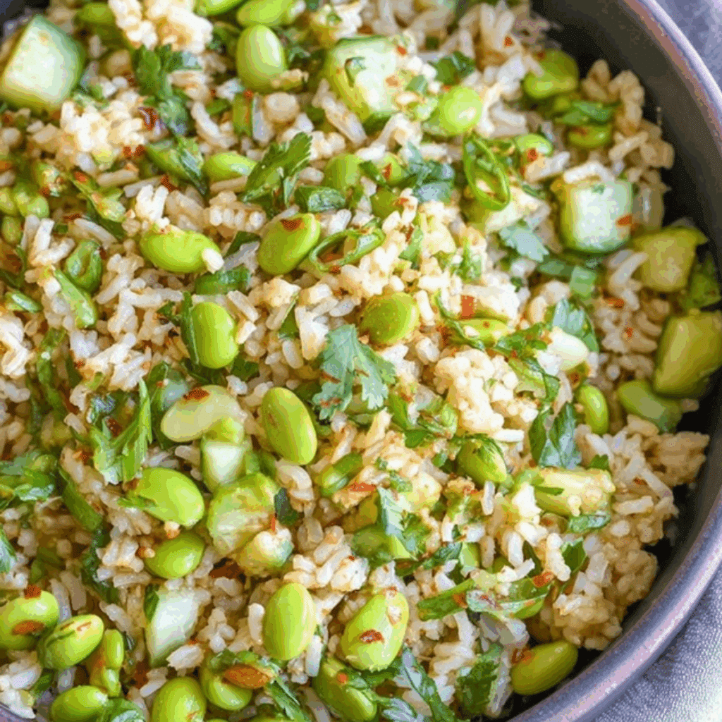 Cucumber Edamame Rice Salad – Healthy, Quick & Delicious - recipe maestro