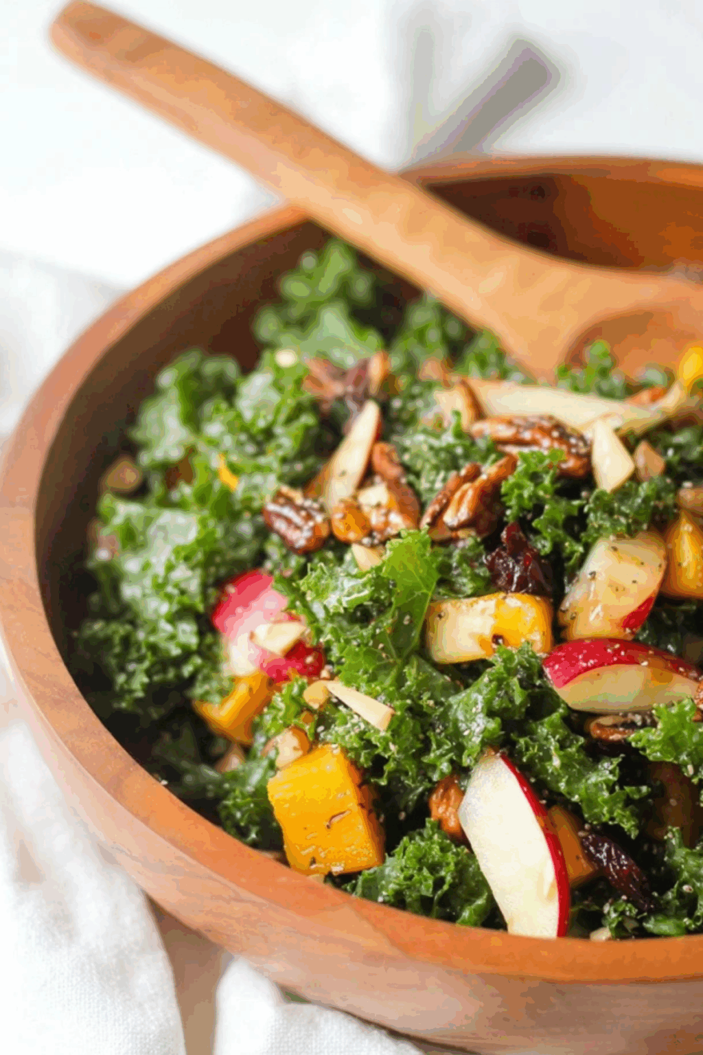 Autumn Kale Salad with Maple Balsamic Vinaigrette – Easy & Healthy ...