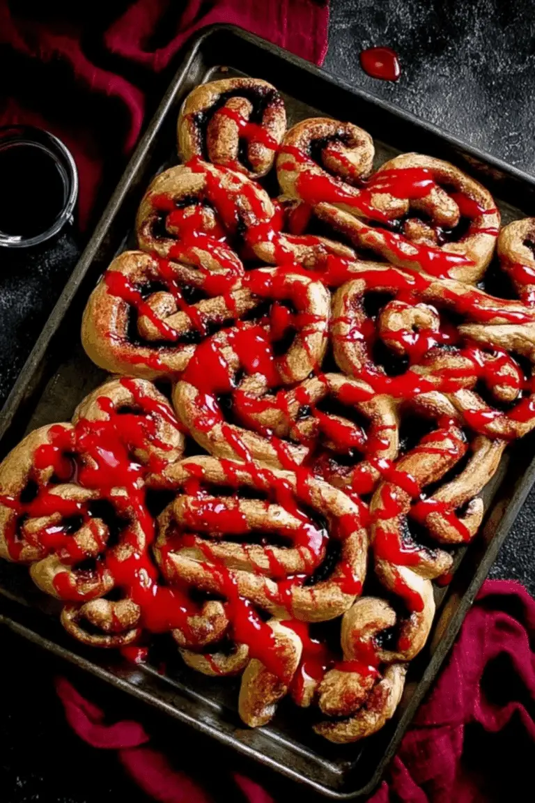 Bloody Guts Cinnamon Rolls: Spooky Halloween Breakfast - recipe maestro