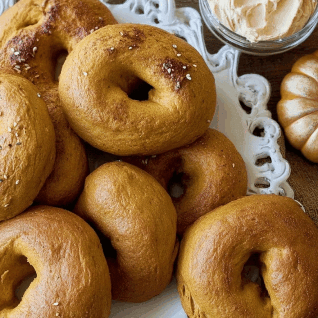 Pumpkin Sourdough Bagels – Best Fall Recipe + Cream Cheese - recipe maestro