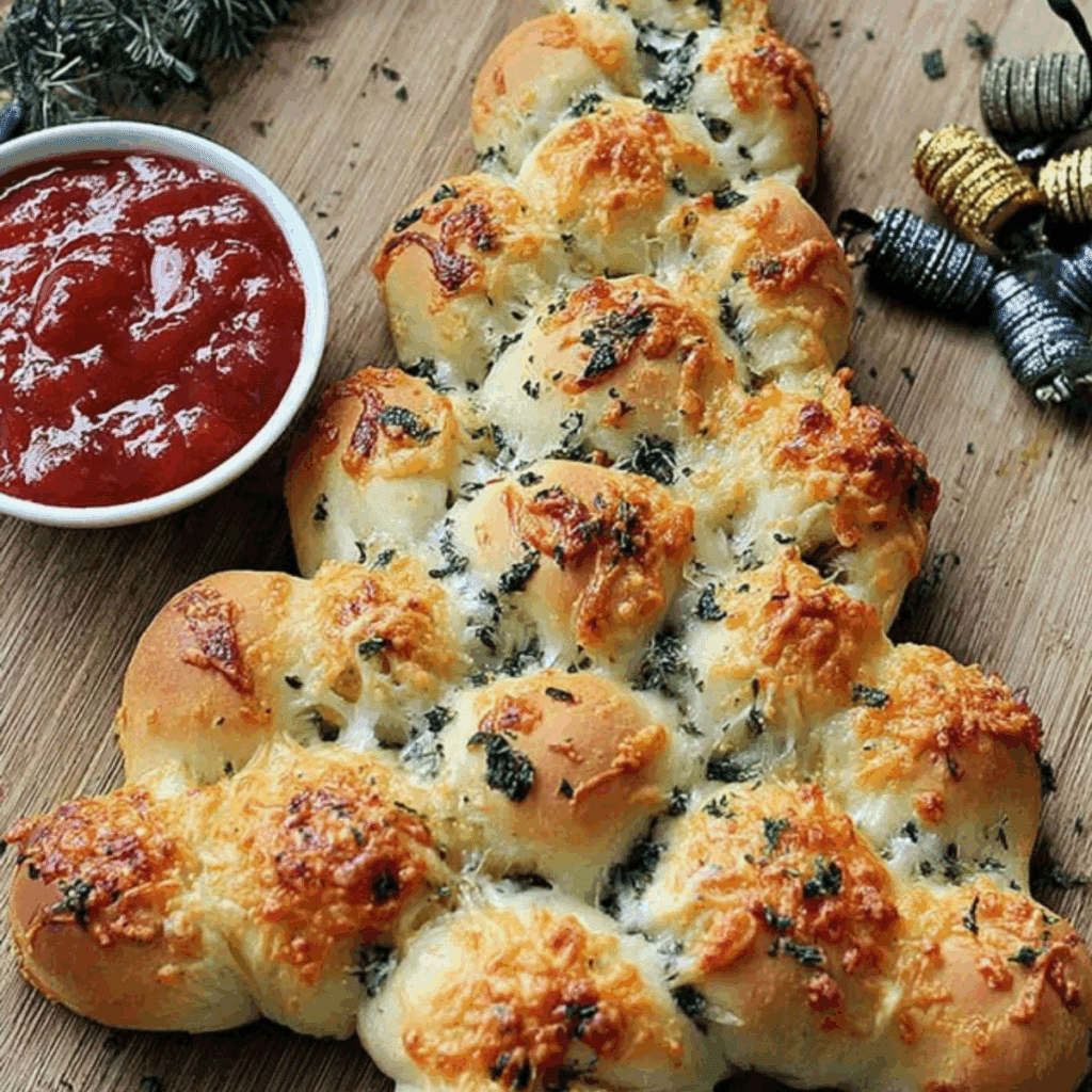 Cheesy Christmas Tree Bread - recipe maestro