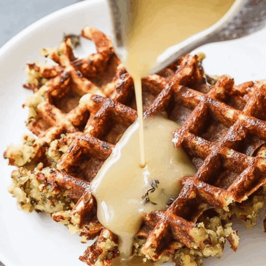 Leftover Stuffing Waffles with Maple Gravy – Easy Thanksgiving Recipe ...