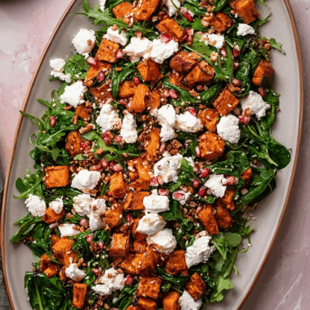 Roasted Sweet Potato Goat Cheese Salad – Flavorful & Healthy - recipe ...