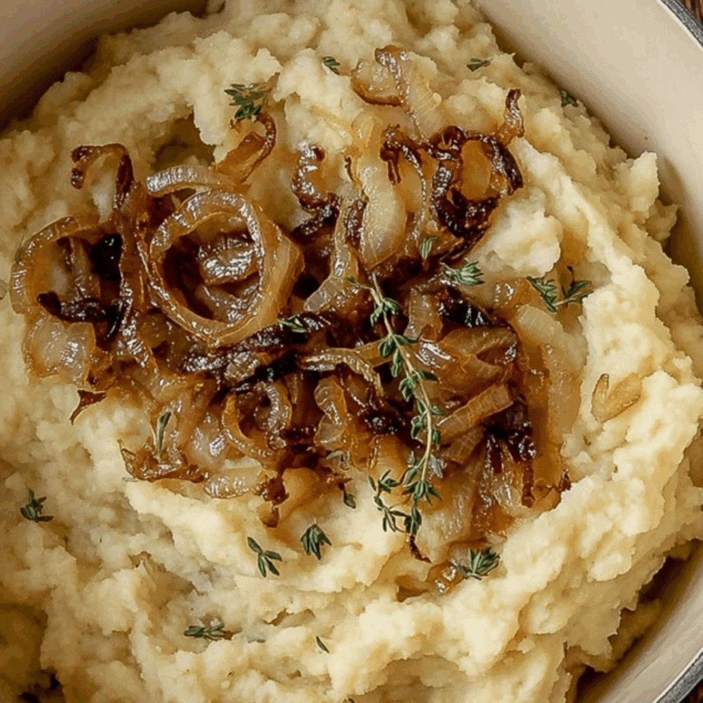 Vegan Caramelized Onion Mashed Potatoes - recipe maestro