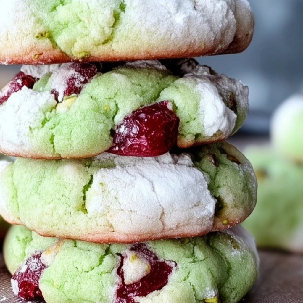 Cherry Pistachio Crinkle Cookies – Best Holiday Treat - recipe maestro
