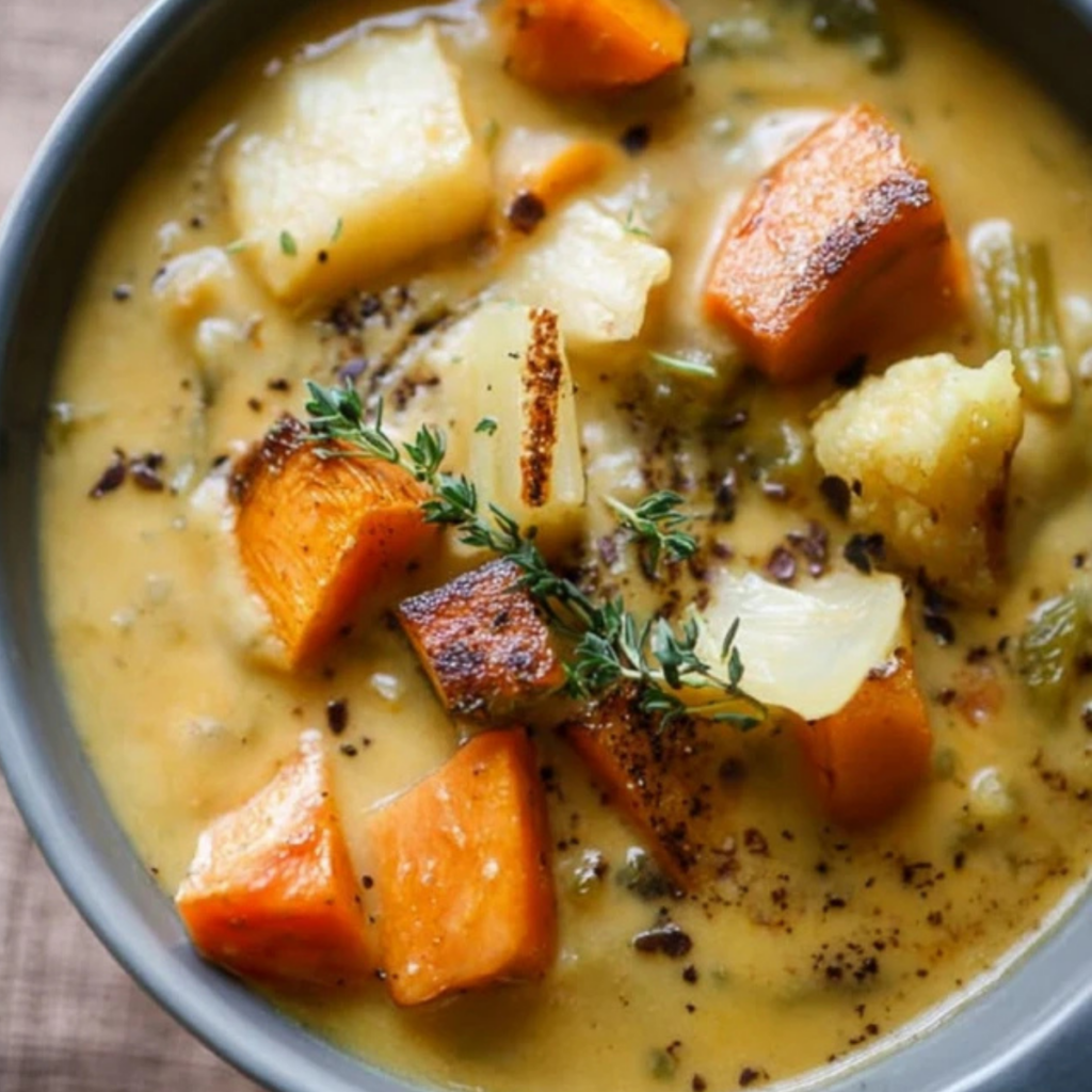 Rustic Roasted Winter Vegetable Chowder – Best Cozy Recipe - recipe maestro