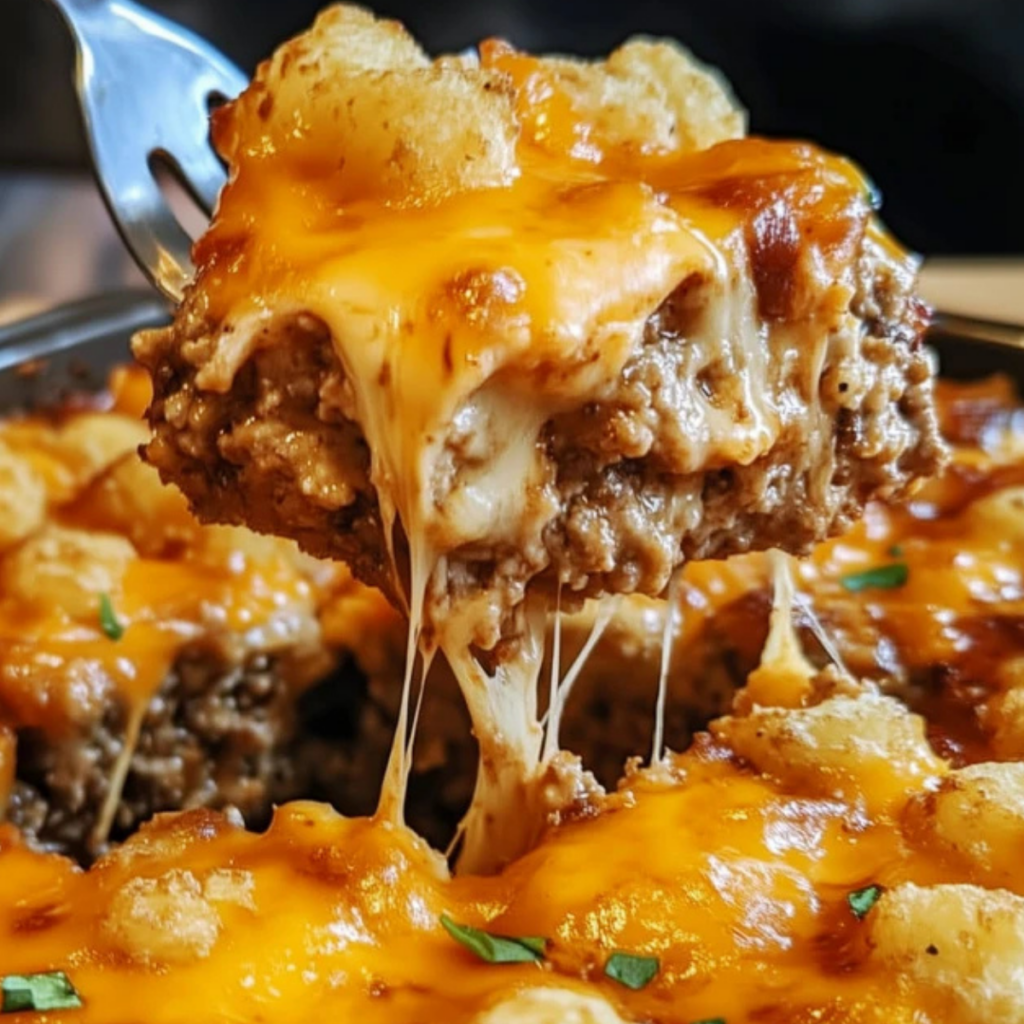 Cheesy Tater Tot Meatloaf Casserole – Best Comfort Food - recipe maestro