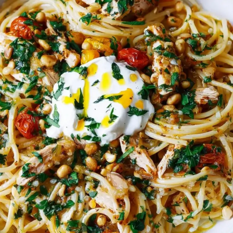 Chicken Spaghetti with Burrata and Lemon Butter Garlic Sauce - recipe ...