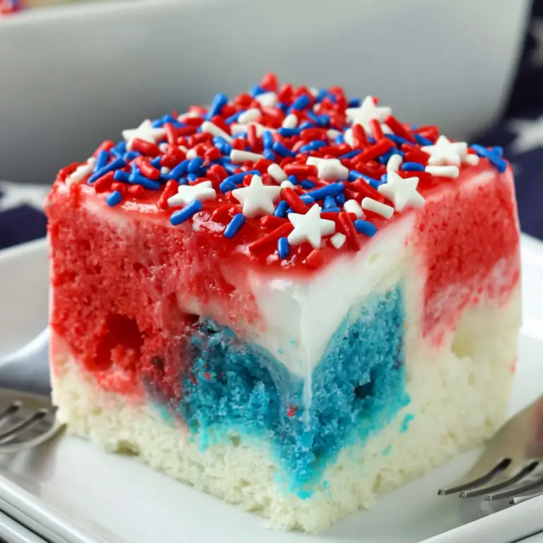 Patriotic Poke Cake Easy Recipe for 4th of July - recipe maestro